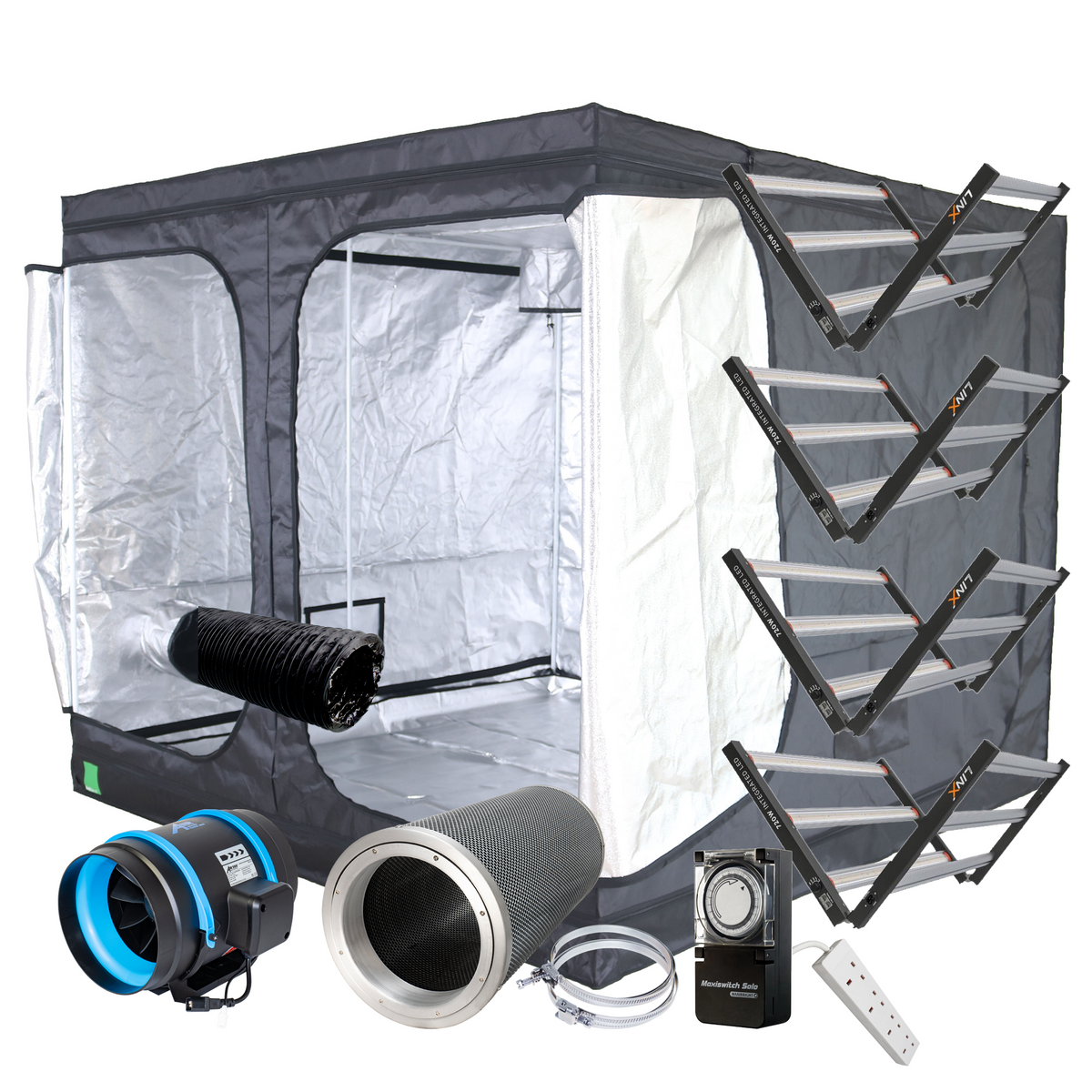 4x 720W LED Grow Tent Kit - 2.4m x 2.4m x 2.0m – Greens Horticulture